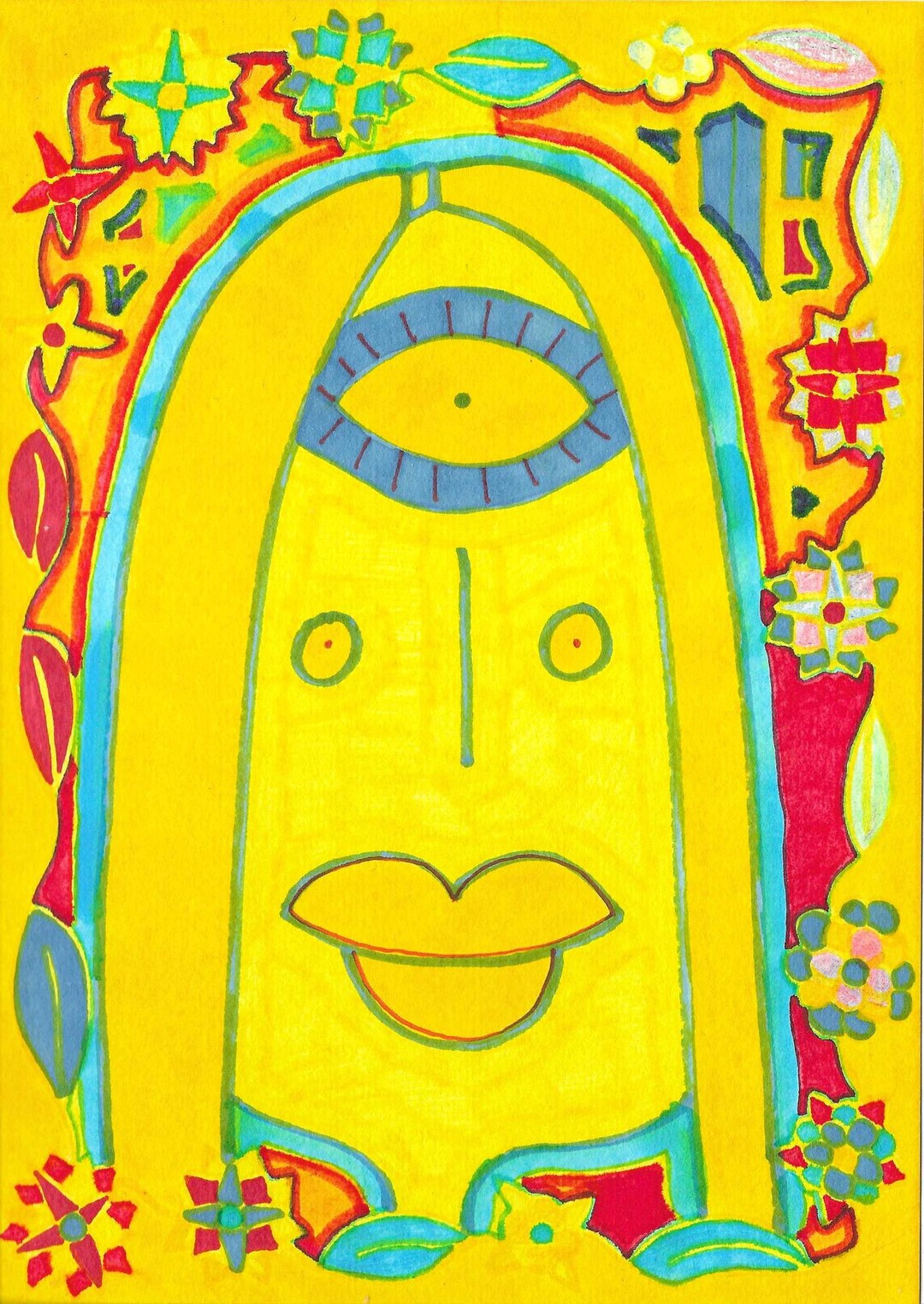 Original Art by Jay Snelling. Outsider Art Brut. Cindy... Unframed - Etsy