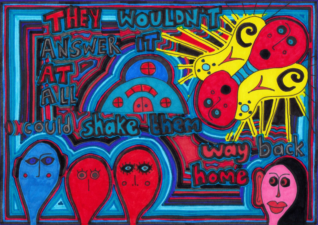 Original Art by Jay Snelling. Outsider Art Brut. They Wouldn't Answer ...