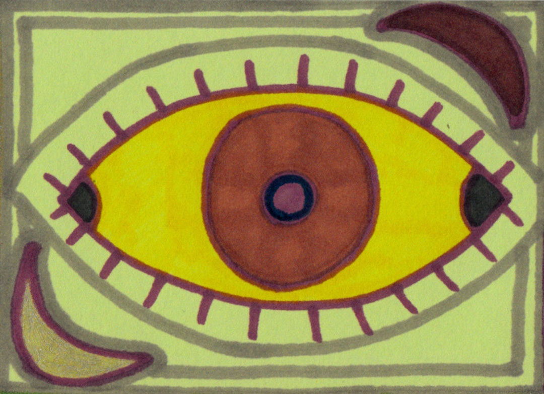 Tiny Art by Jay Snelling. Outsider Art Brut. Mini Painting. ACEO. ATC ...