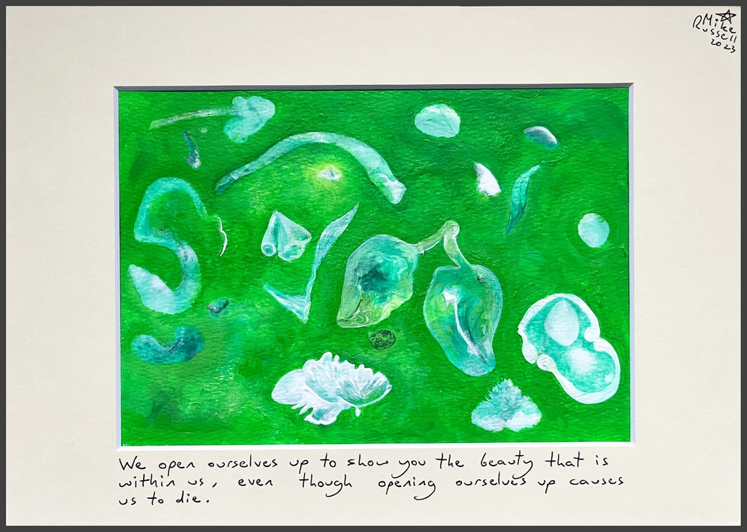 Original Drawing/painting by Mike Russell. We Open Ourselves up to Show ...