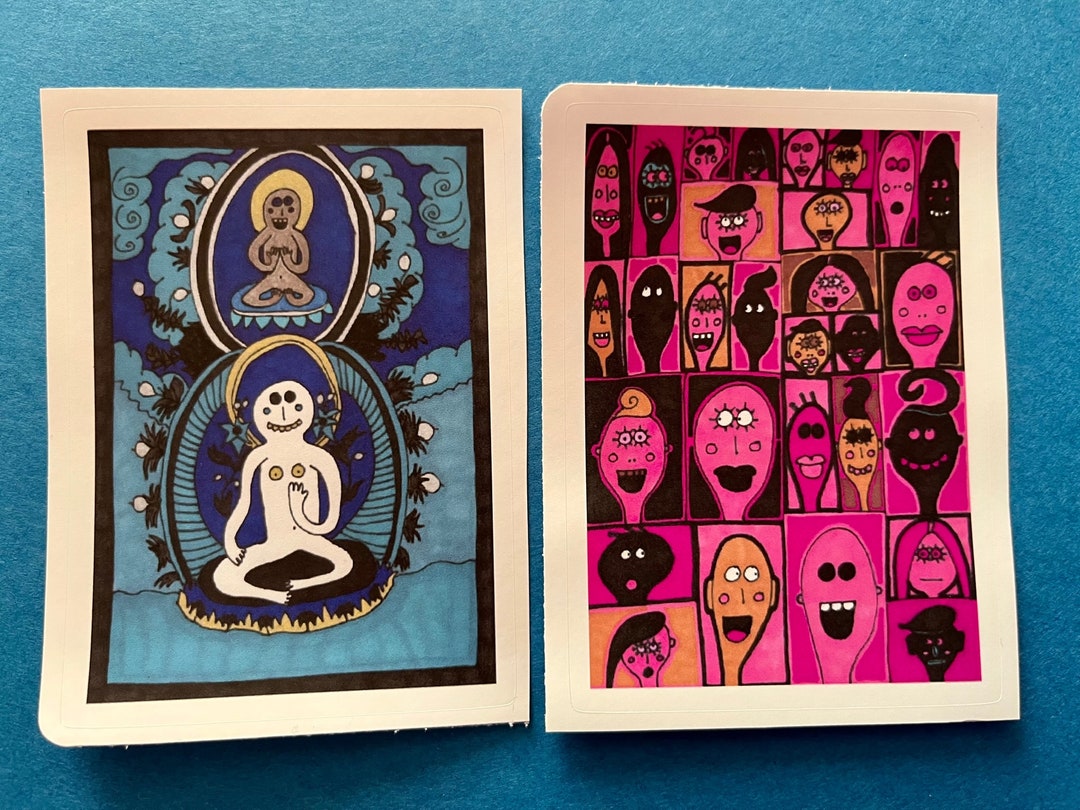 Sticker Art Duo! Two Different Stickers. Outsider Art by Jay Snelling ...