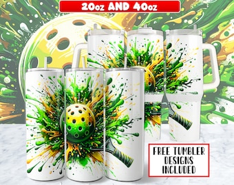 20oz & 40oz Pickleball Tumbler Wrap PNG Design, Pickleball 40 Oz ...