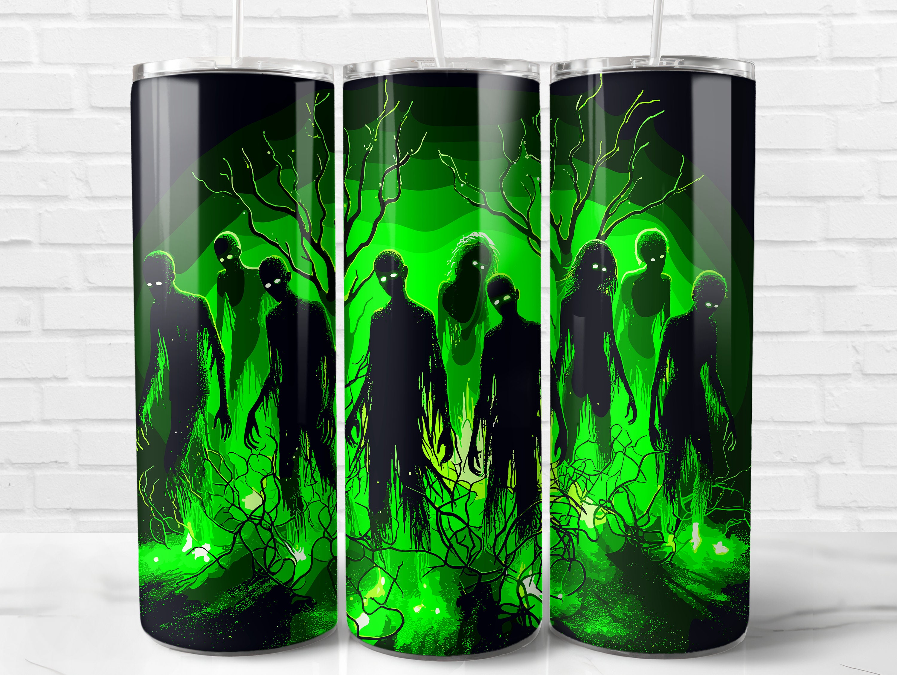 Zombie Tumbler Wrap PNG Design 20 Oz Skinny Tumbler, Zombies 40oz ...