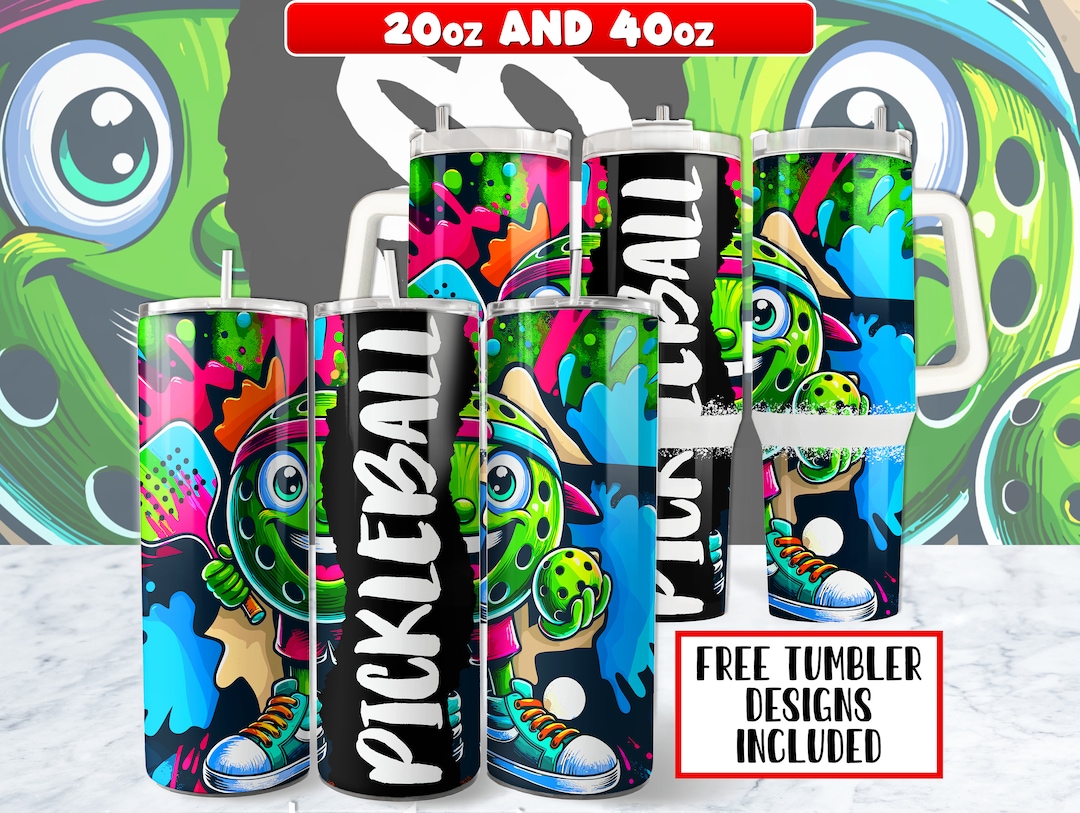 20oz & 40oz Pickleball Tumbler Wrap PNG Design, Pickleball 40 Oz ...