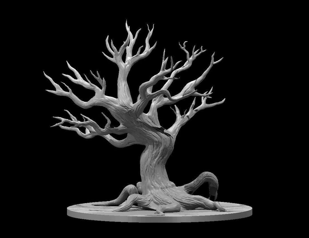 3D Resin Awakened Tree Miniature, Dnd Tabletop Terrain (78mm No Leaves ...
