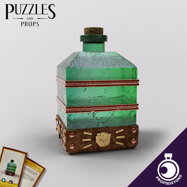 3D Printed Potion Bottle, Gray Resin Fantasy Vial, Dnd TTRPG Cosplay ...