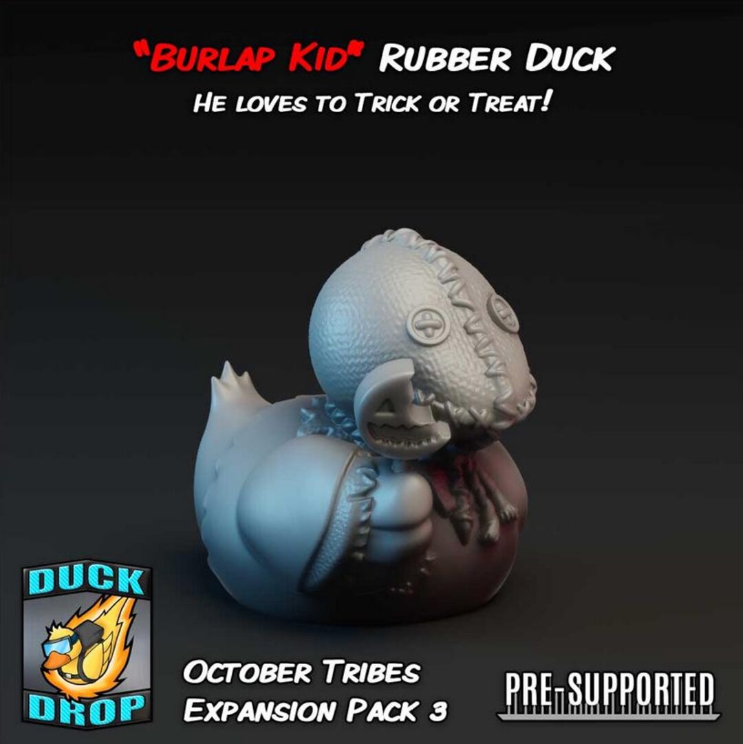 The Burlap Kid Halloween Horror Rubber Duck Funny Slasher Decor & Gift ...