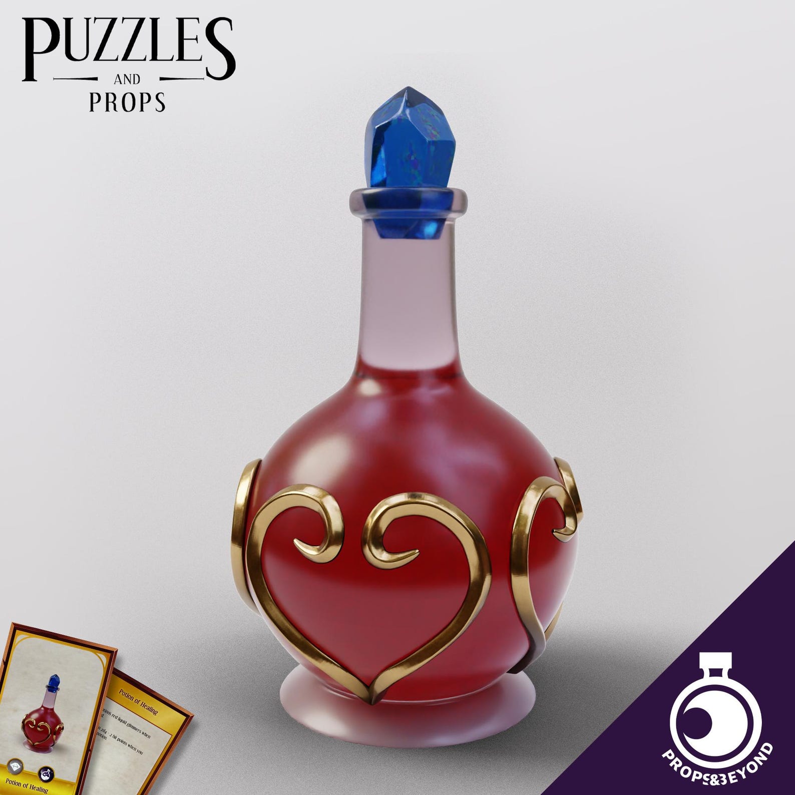 3D Printed Potion Bottle, Gray Resin Fantasy Vial, Dnd TTRPG Cosplay ...