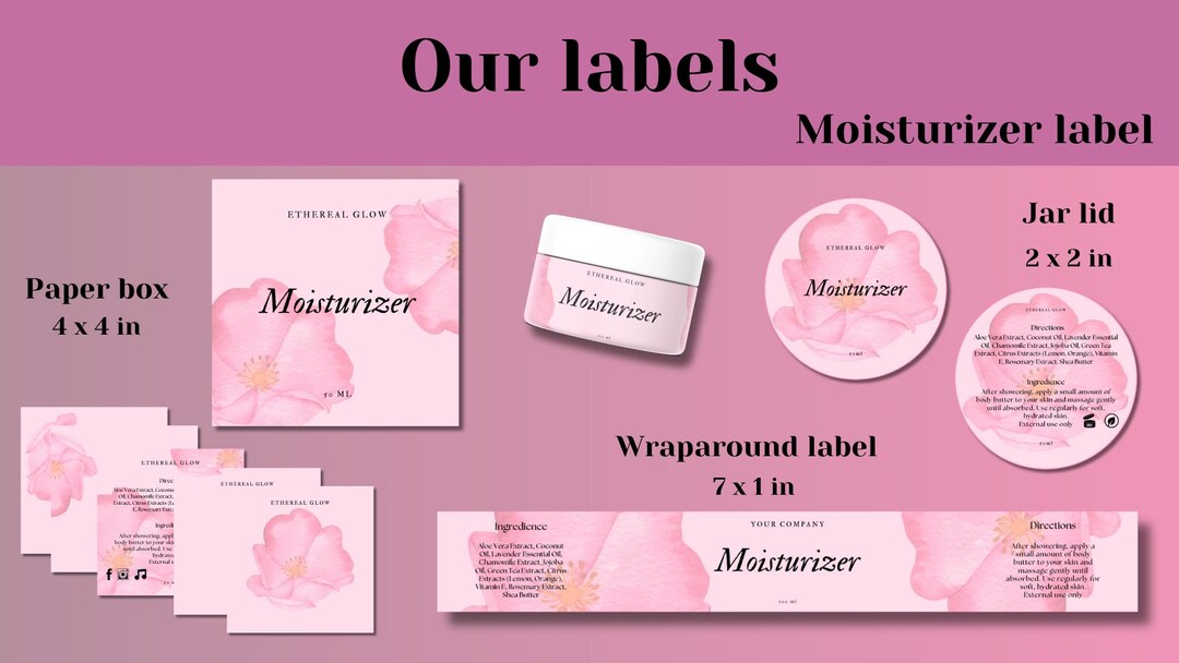Rosehip Design, Cosmetic Label Template, Body Product Label, Skincare ...