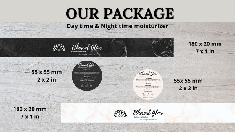 Marble Cosmetic Label Template, Body Product Label, Skincare Label ...