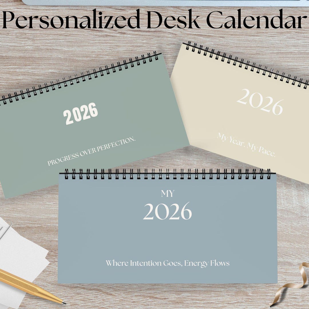 Personalized Desktop Calendar With Affirmations Custom Desk Gift ...