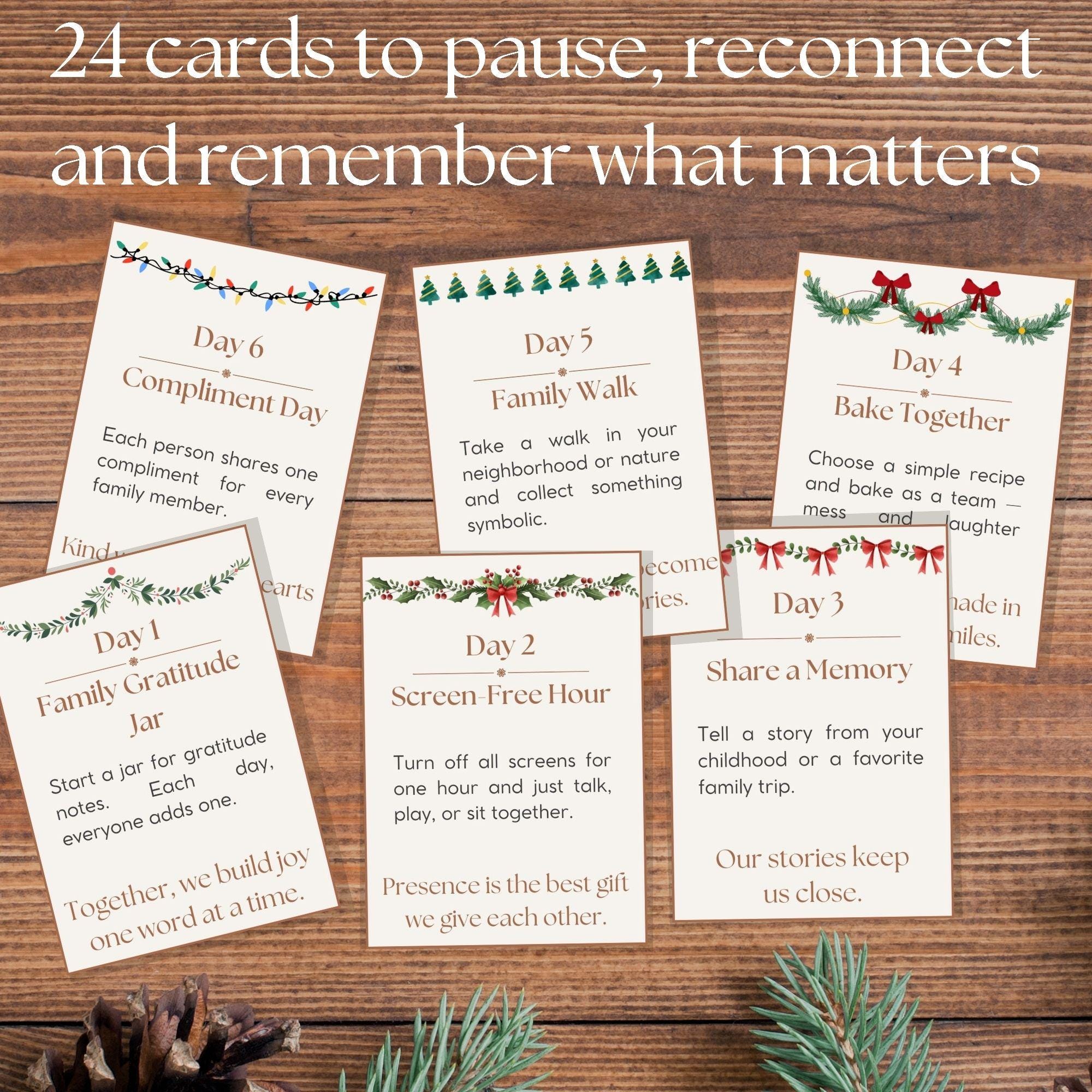 Family Christmas Advent Calendar 24 Activity Cards (digital Download ...