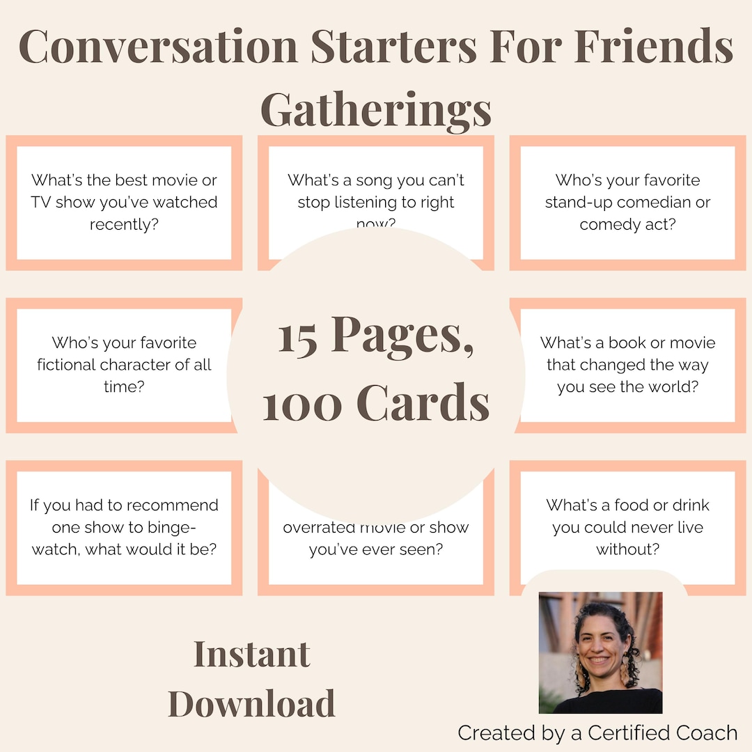 Conversation Starter Cards Fun Party Icebreaker Game (digital Download ...