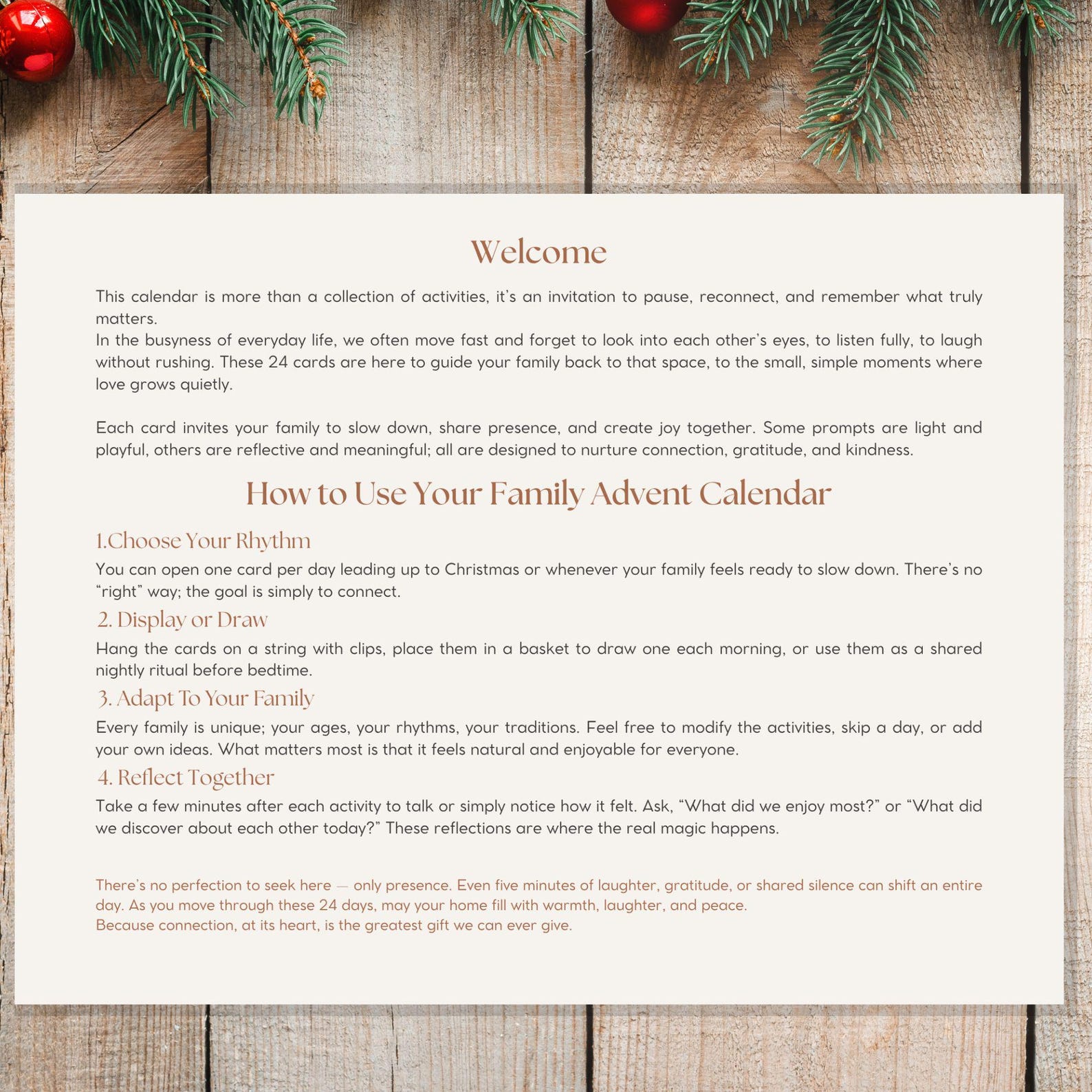 Family Christmas Advent Calendar 24 Activity Cards (digital Download ...
