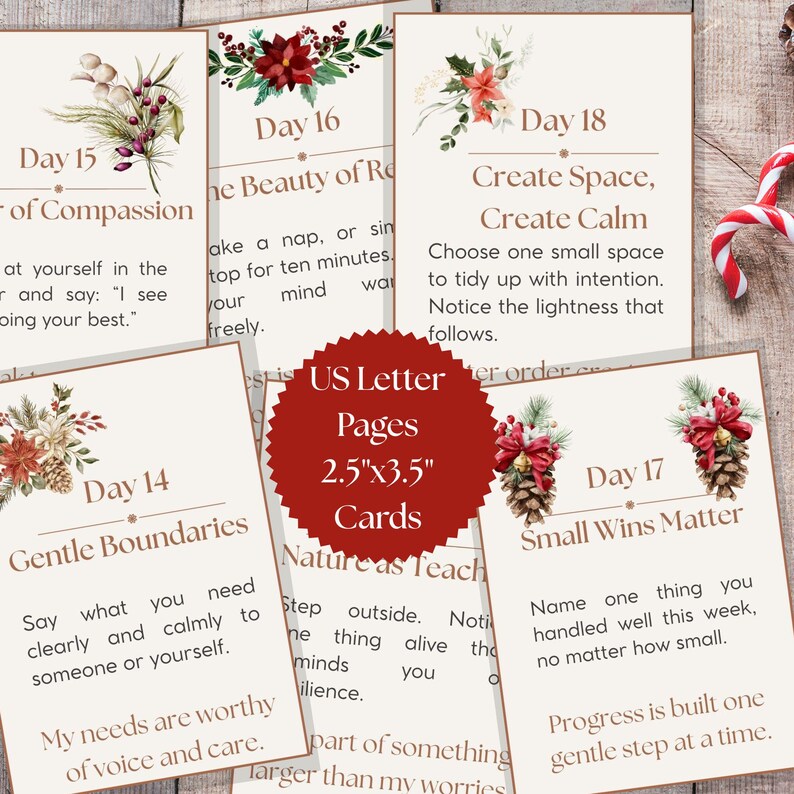 Mindful Advent Calendar 24 Self Care Activities Christmas Countdown ...