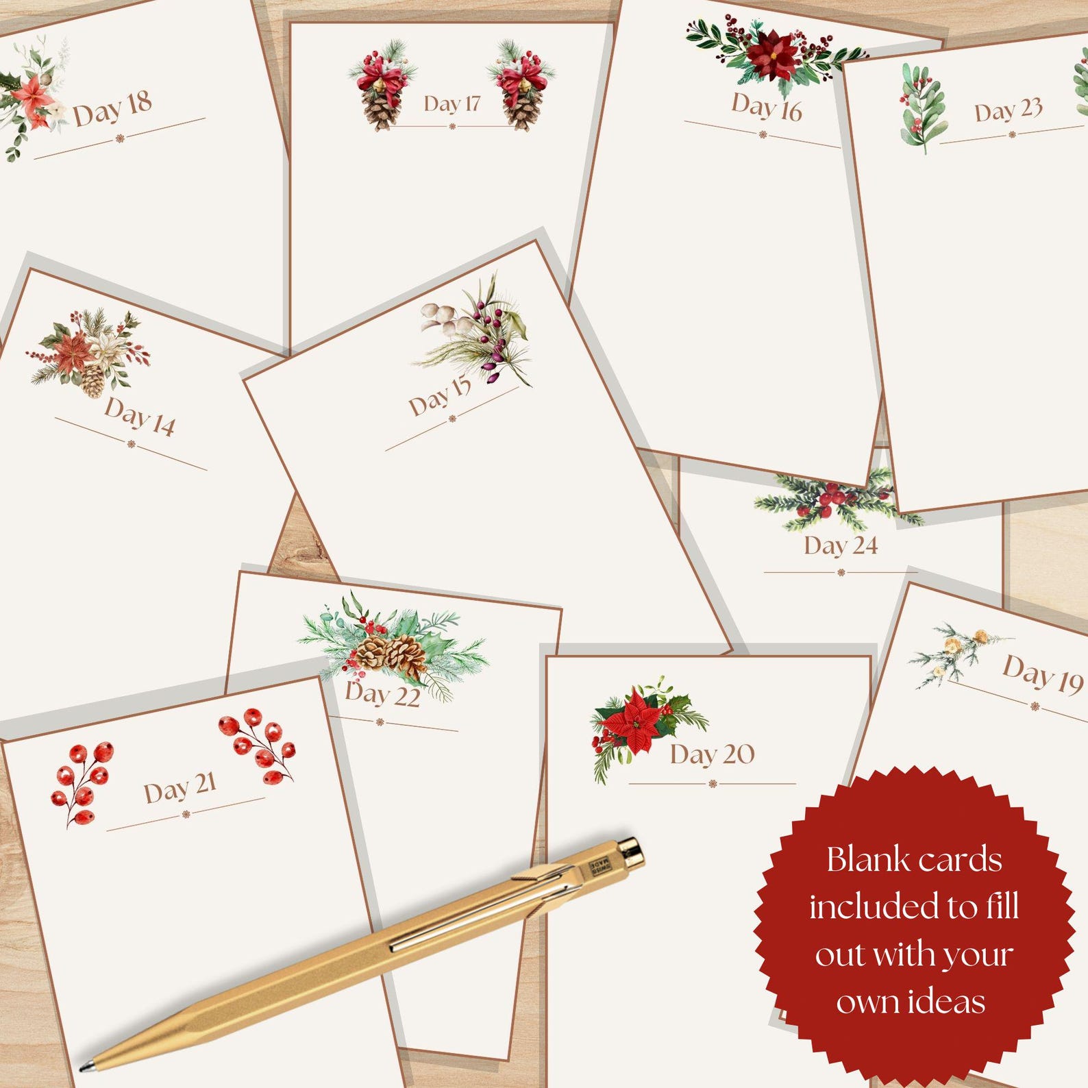 Mindful Advent Calendar 24 Self Care Activities Christmas Countdown ...