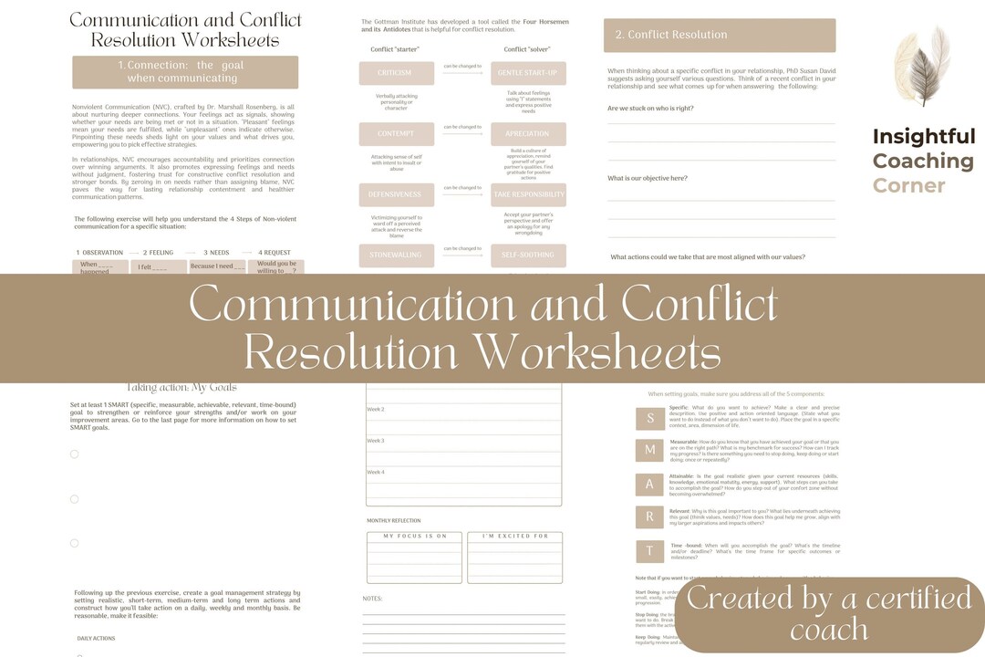 Communication and Conflict Resolution Exercises, Printable Worksheets ...