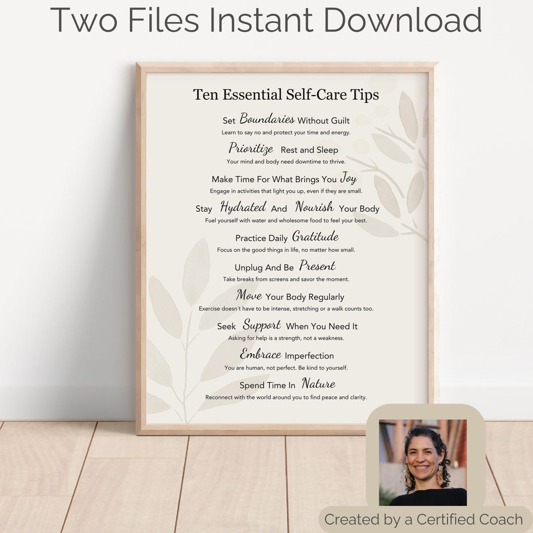 Self-care Essential Reminders Printable Print for Mindfulness Tips ...