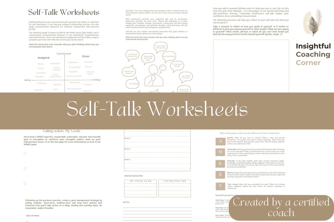 Self-talk Exercises, Printable Self-talk Worksheets, Printable ...