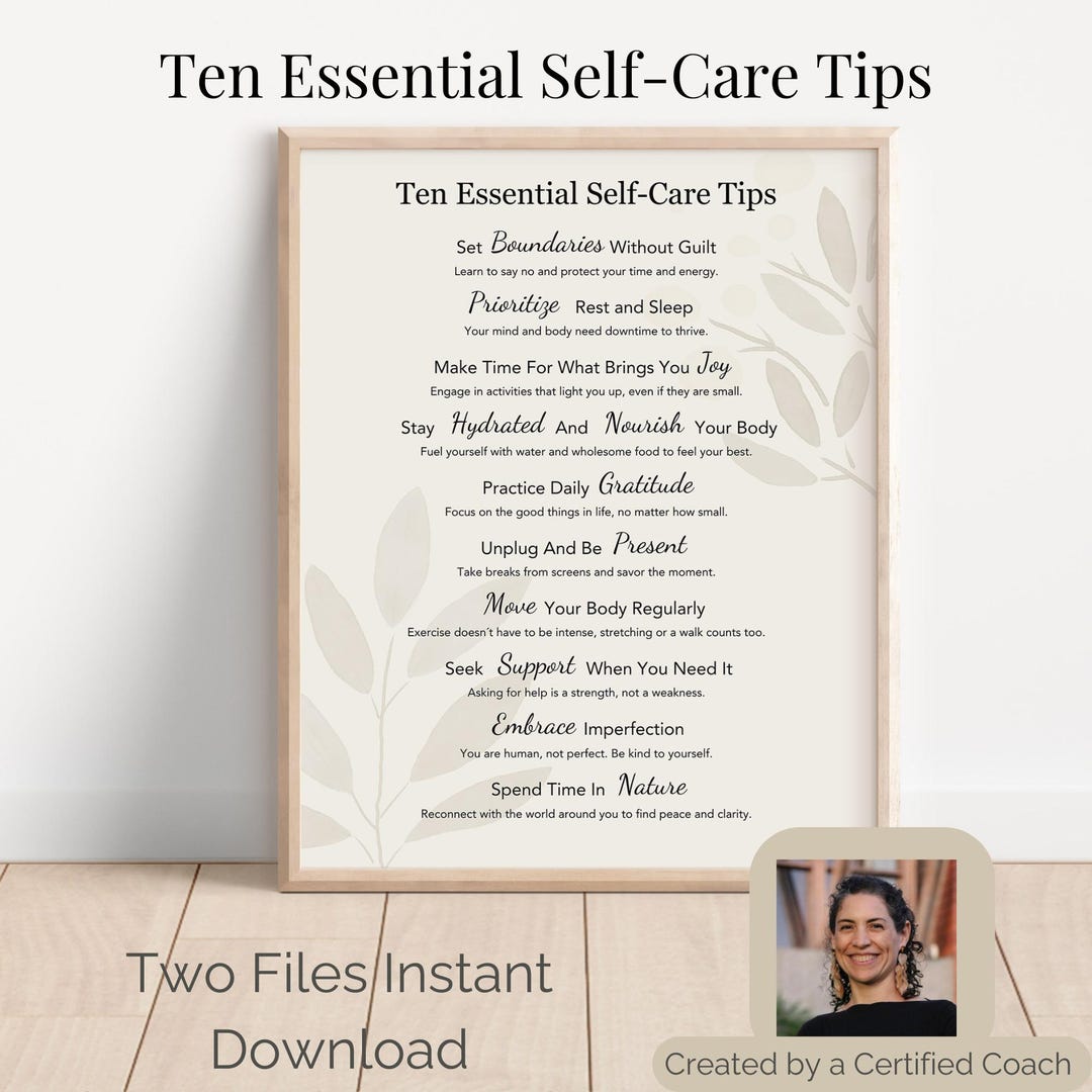 Self-care Tips Printable Poster Mindfulness Mental Health Art (digital ...