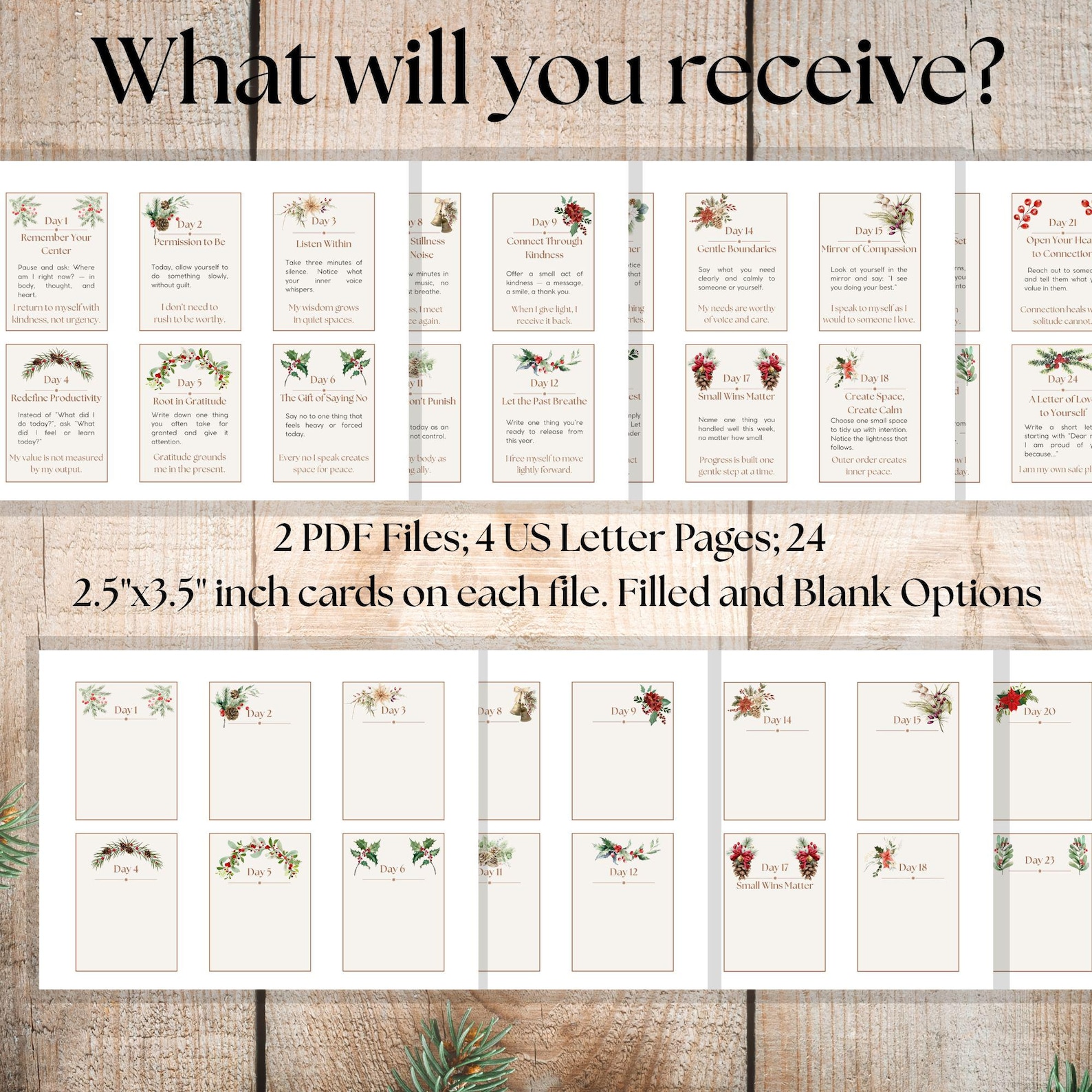 Mindful Advent Calendar 24 Self Care Activities Christmas Countdown ...