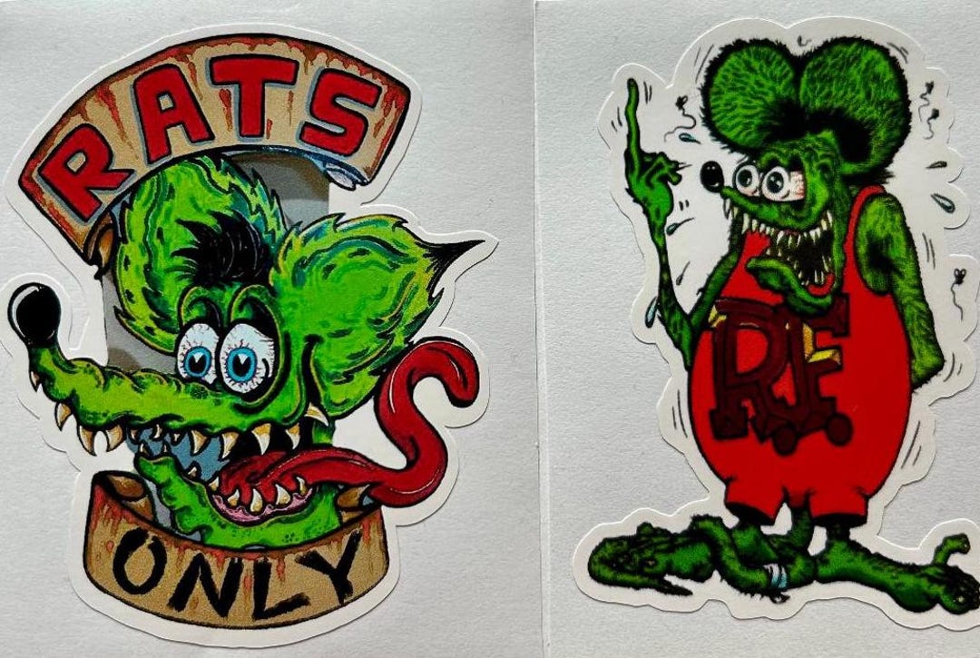 2-pack Rat Rod Hot Rod Rat Fink Motorcycle Choppers Tools Guns - Etsy