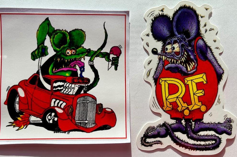 2-pack Rat Rod Hot Rod Rat Fink Motorcycle Choppers Tools Guns - Etsy