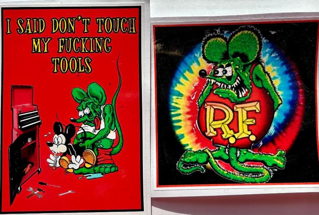2-pack Rat Rod Hot Rod Rat Fink Motorcycle Choppers Tools Guns - Etsy