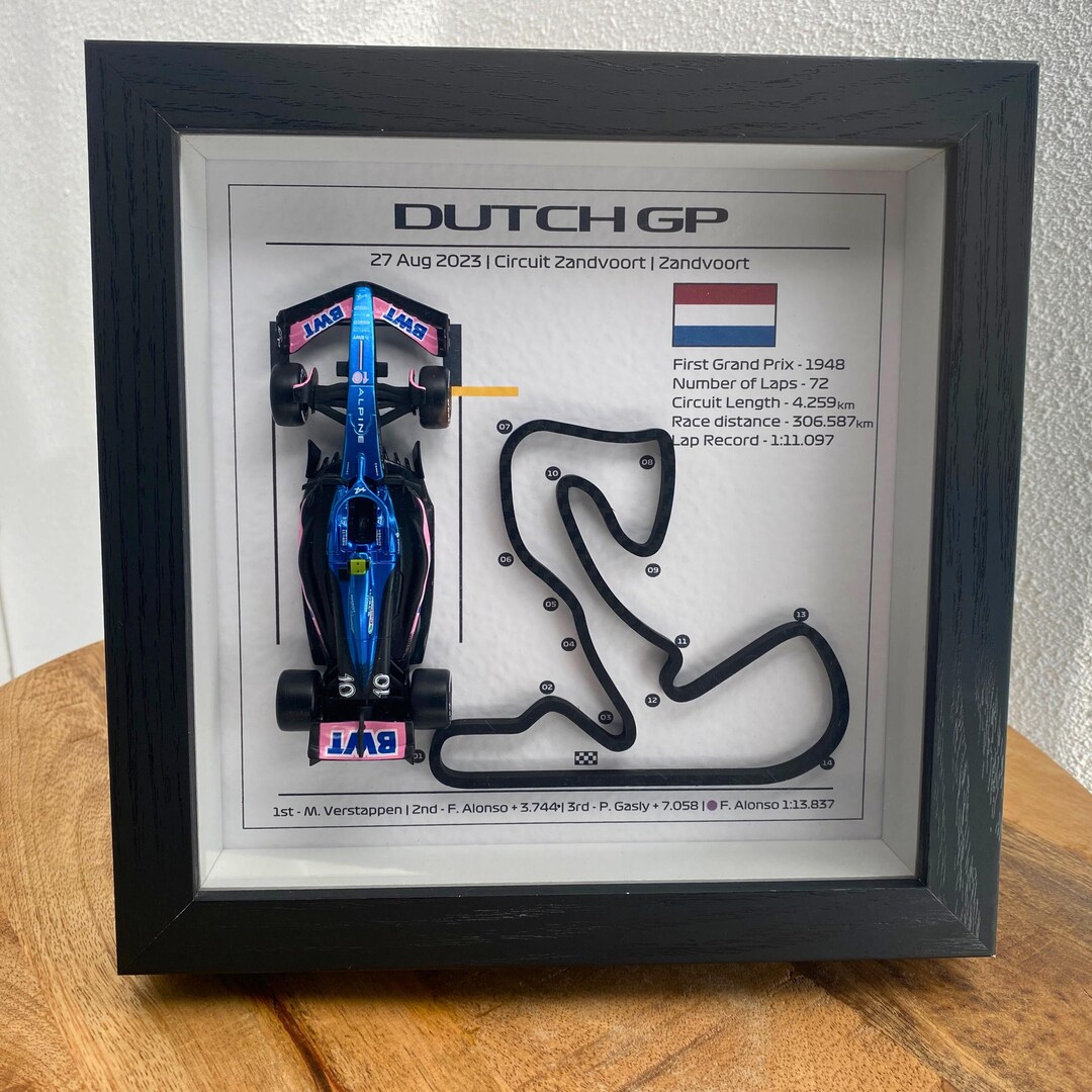 F1 Framed DUTCH GP 2023 With Car From Pierre Gasly F1 Wall Art Circuit ...