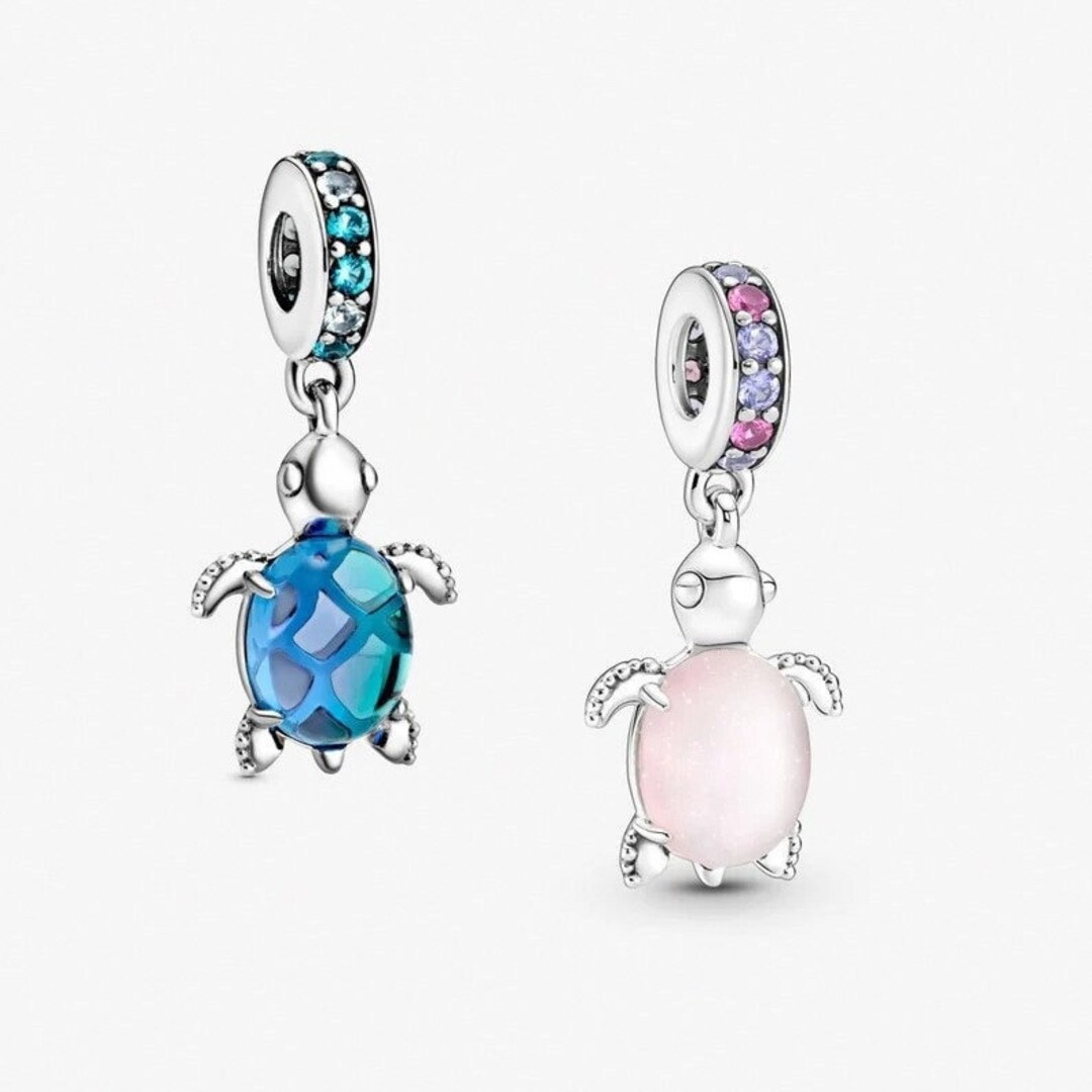 Murano Glass Sea Turtle Dangle Charm, Fits Pandora Bracelets, Genuine ...