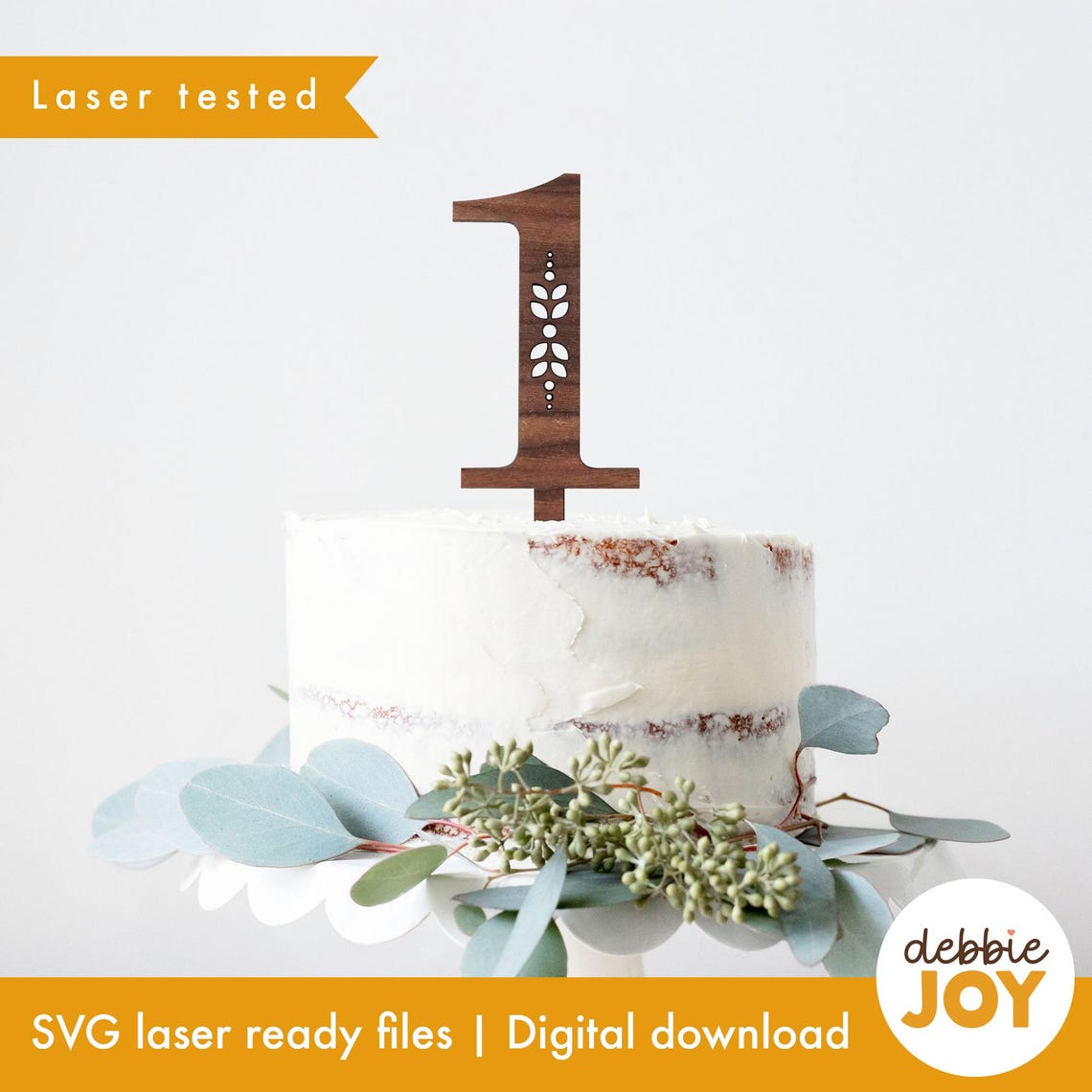Number Cake Topper SVG: Laser Cut Birthday Design (digital Download) - Etsy