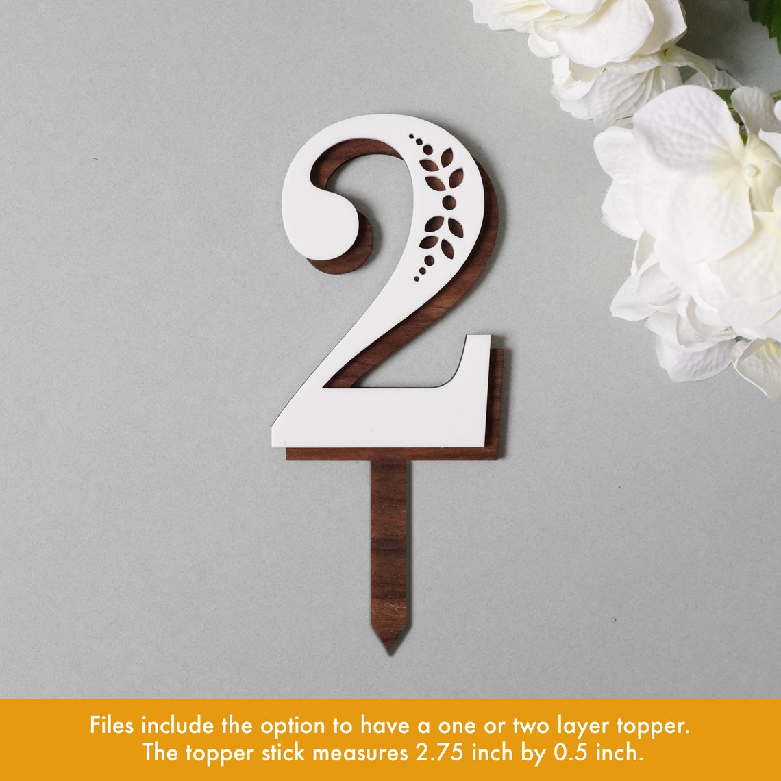 Number Cake Topper SVG: Laser Cut Birthday Design (digital Download) - Etsy