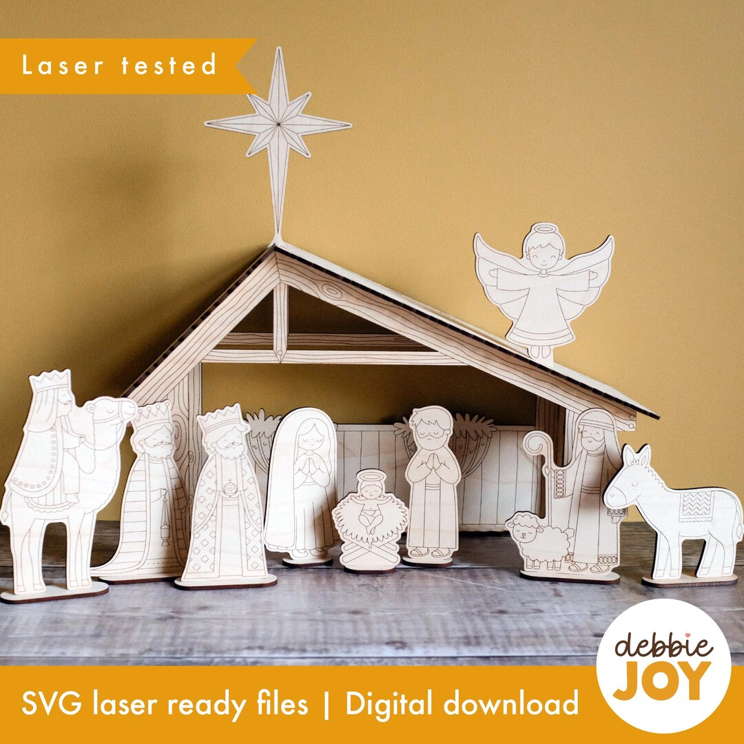 Christmas Nativity Kids’ SVG Set: 3D Stable Laser Cut Files (commercial License) - Etsy UK