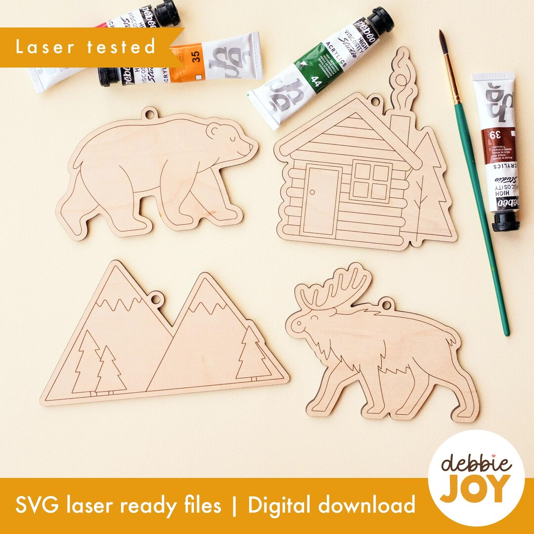 Mini Outdoors Adventure Paint Kit SVG: Kids Party Favor, Laser Cut ...