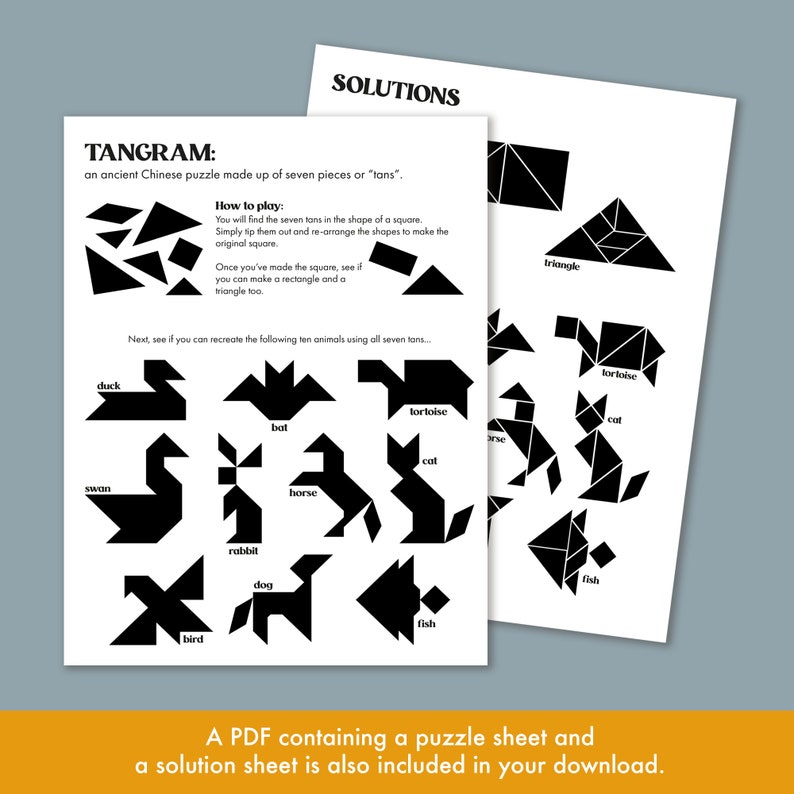 Tangram Puzzle SVG Noughts and Crosses Party Bag Filler Child's Wedding ...