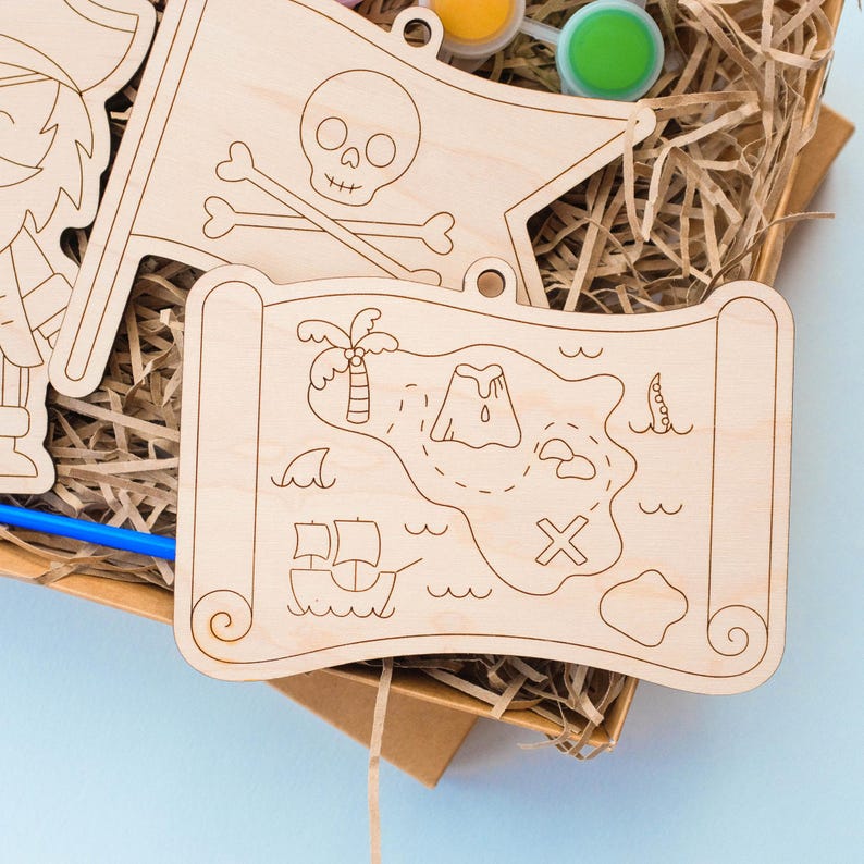 Mini Pirate Paint Kit SVG: Kids Party Favor, Laser Cut Files ...