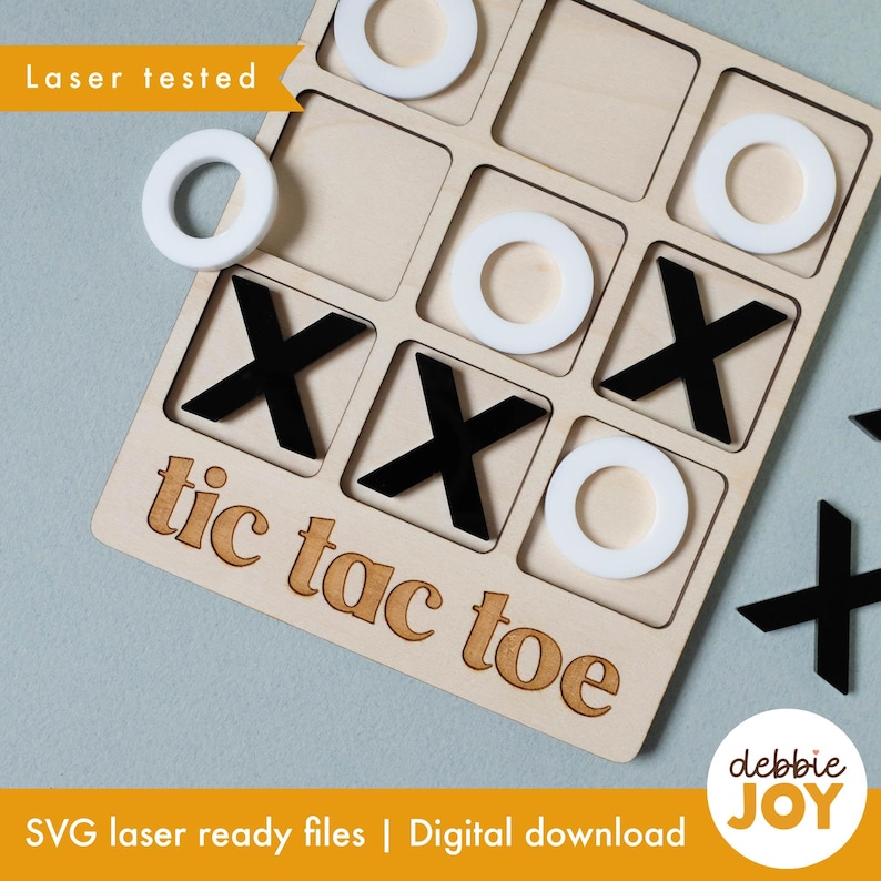Tic Tac Toe SVG, Noughts and Crosses, Party Favors, Wooden Game, Laser ...