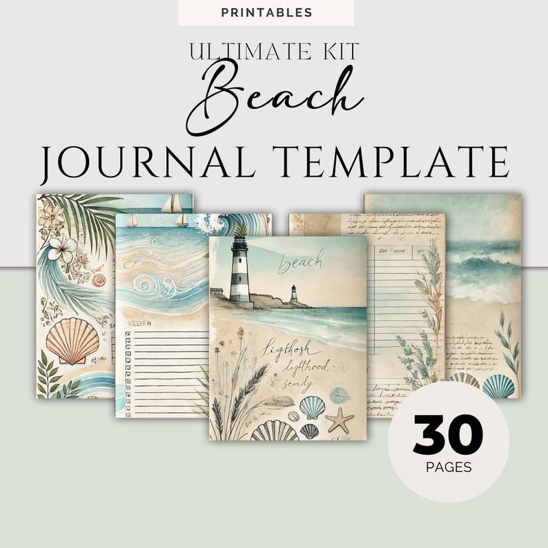 Ocean Junk Journal Beach Junk Journal Papers Digital Beach Journal ...