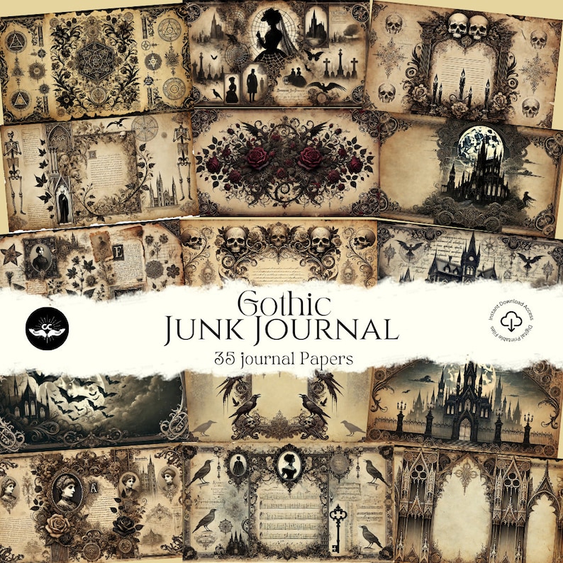 Victorian Gothic Junk Journal Templates Gothic Journal Papers Kit ...