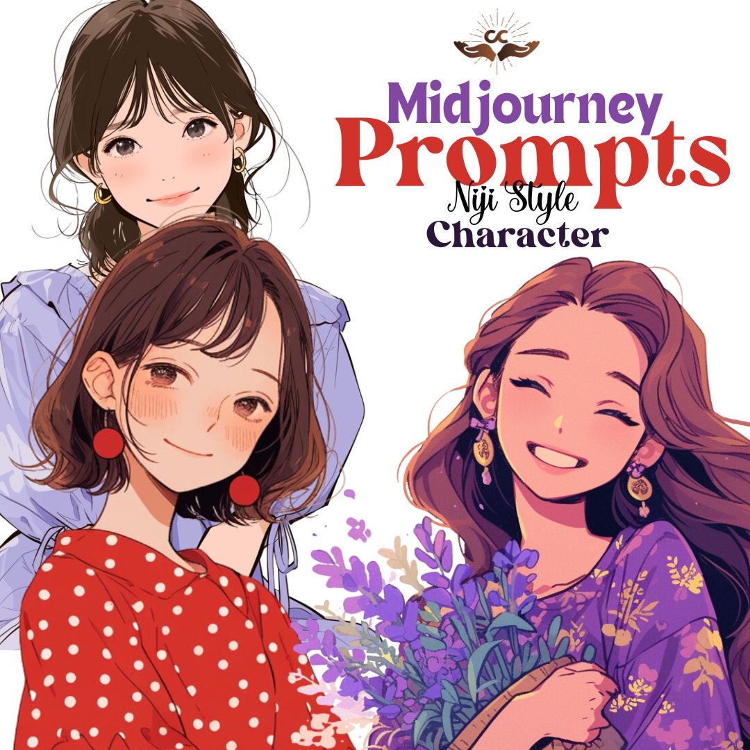 Midjourney Prompts for Niji Style Character Clipart Bundle Ai Art ...