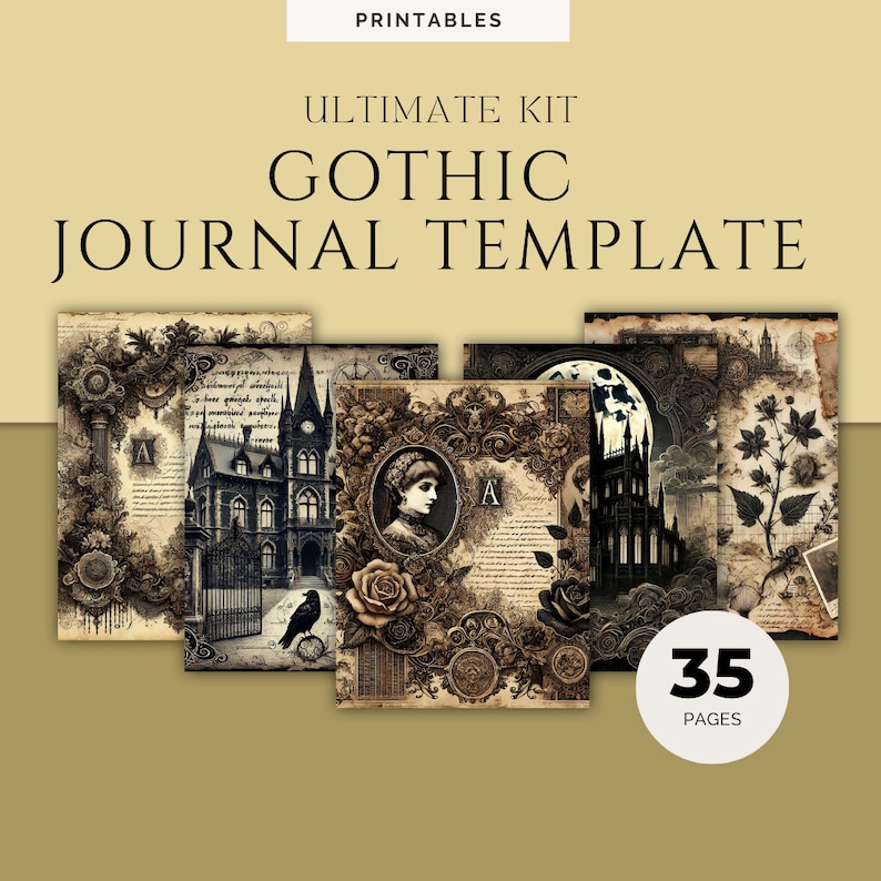 Victorian Gothic Junk Journal Templates Gothic Journal Papers Kit ...
