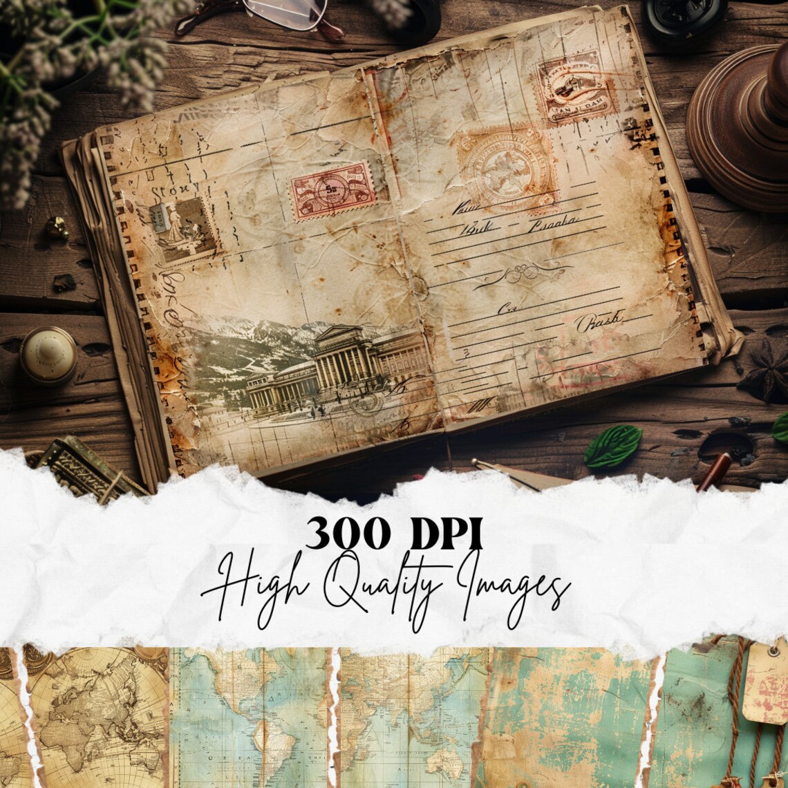 Vintage Junk Journal Printable Pages Travel Journal Printable Travel ...