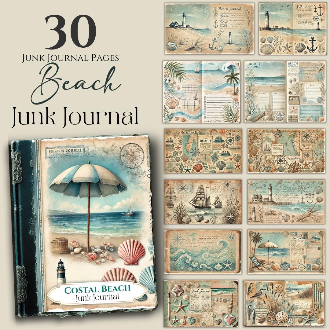 Ocean Junk Journal Beach Junk Journal Papers Digital Beach Journal ...