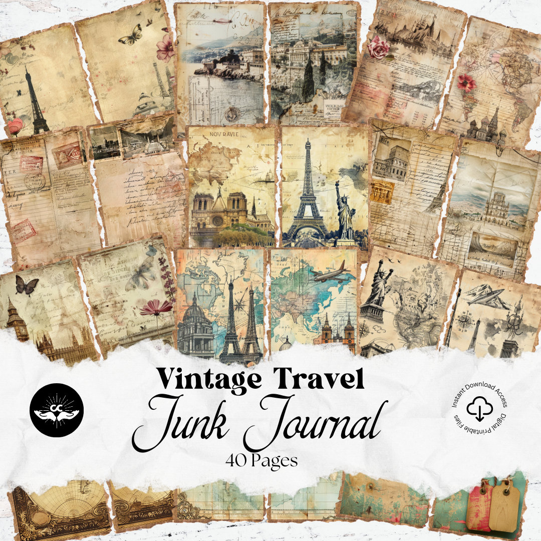 Vintage Junk Journal Printable Pages Travel Journal Printable Travel ...