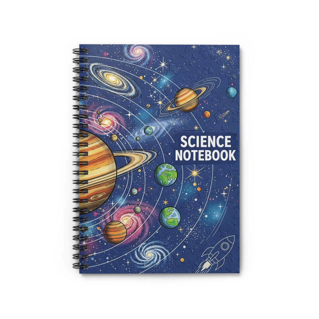 Cosmic Science Notebook, Outer Space Journal, Spiral Bound Stationery ...