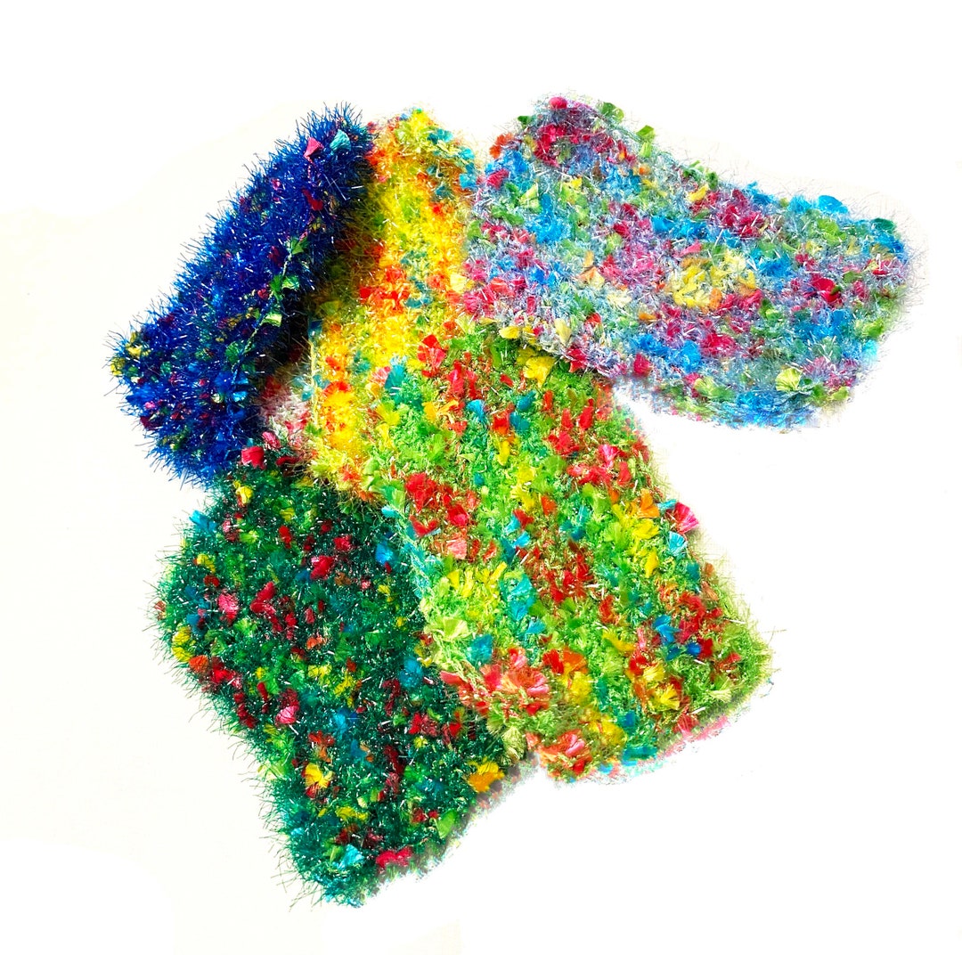 Set of 3 Confetti Dish Scrubbies, Dish Scrubby, Crochet Scrubbies, Pot ...