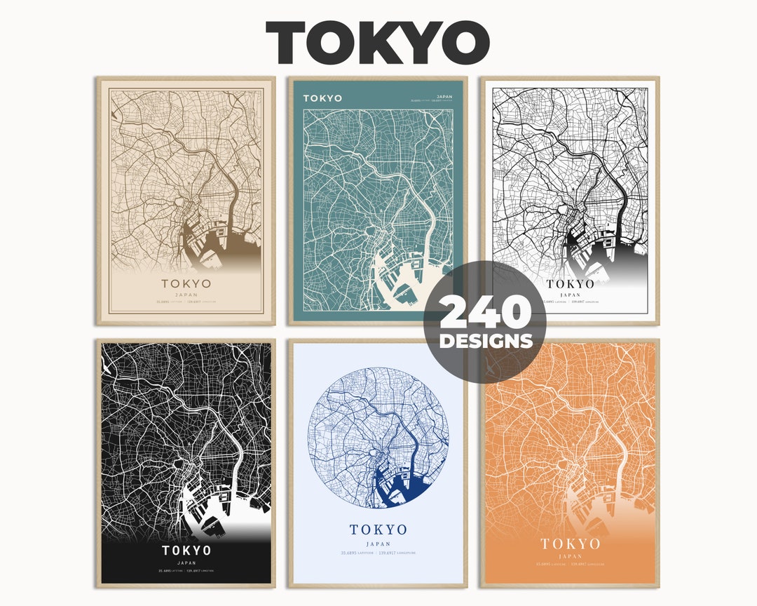 Tokyo Map Art, Japan Map Poster, Tokyo City Print, Tokyo Street Map Art ...