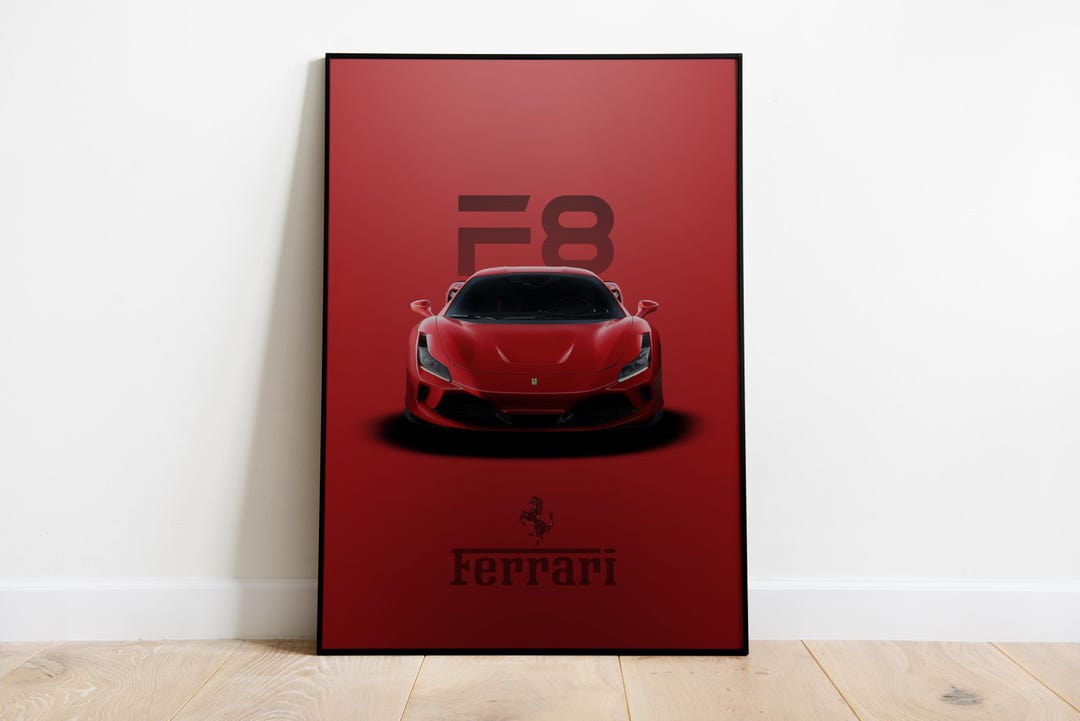 Ferrari F8 Tributo Poster, Print, Wall Art | High-performance Supercar ...