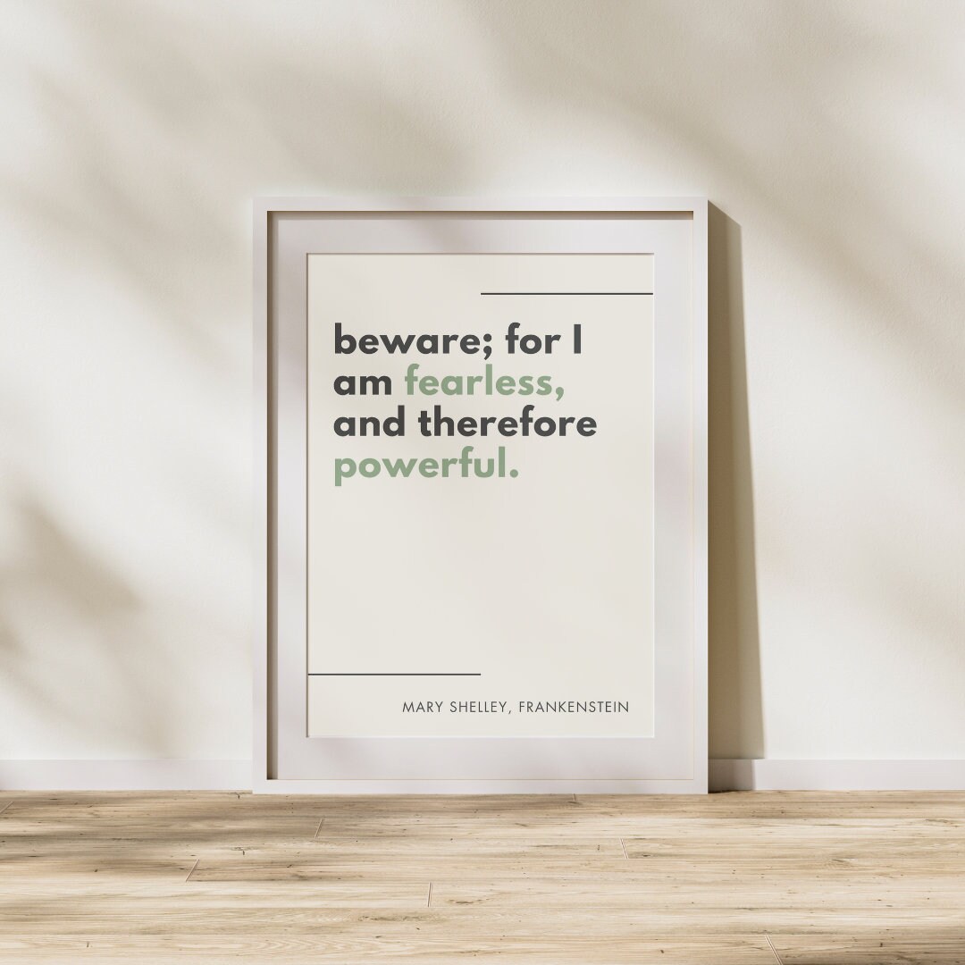 Mary Shelley Quote Poster, Frankenstein Quote Poster, Home Decor, Book ...