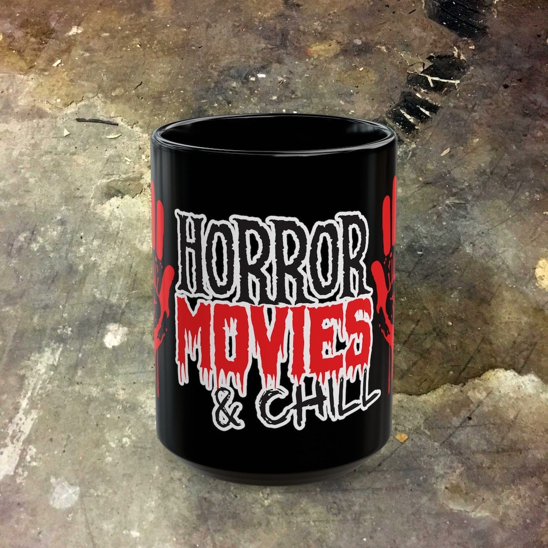 Creepy Horror Mug Spooky Coffee Cup for Horror Fans 11oz 15oz Black Mug ...
